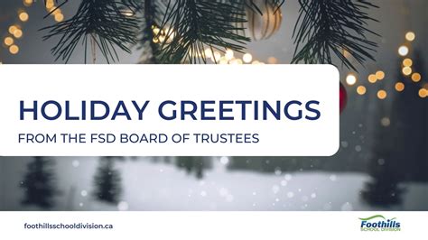 Seasons Greetings From The Fsd Board Of Trustees