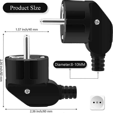 Plug Angled Plug 3 Pieces Earthing Contact Plug With Anti Kink Sleeve