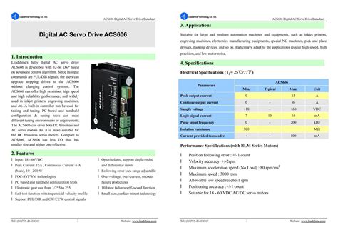 Digital Ac Servo Drive Acs606 Koco Motion Gmbh