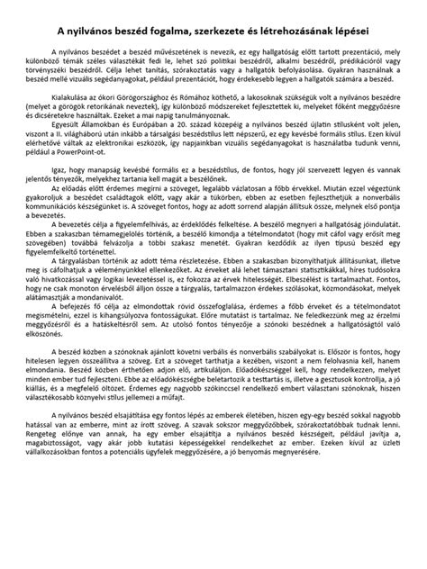 A Nyilvános Beszéd Pdf