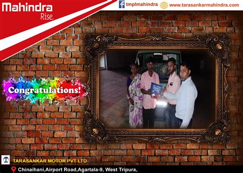 Congratulations To Our Mahindra Tarasankar Motor