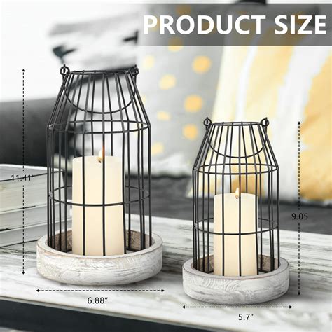 Outdoor Cages For Candles Glitzhome Oversized Farmhouse Wooden Metal