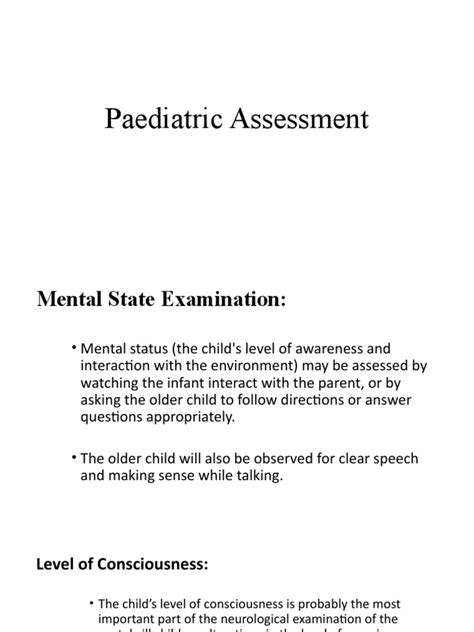Peads Assessment Download Free Pdf Anatomical Terms Of Motion Consciousness