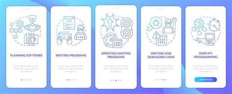 Premium Vector Programming Skills Blue Gradient Onboarding Mobile App
