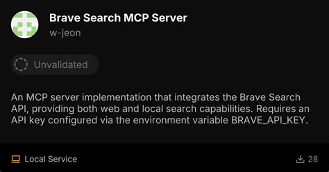 Brave Search Mcp 服务器 Mcp Servers · Lobehub