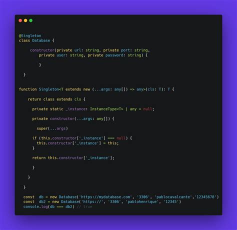 singleton design pattern in typescript with decorator dev community