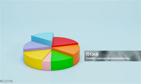 3d 렌더링 3d 일러스트레이션 원형 차트 인포그래픽 아이콘입니다 파란색 파스텔 배경에 간단한 원 다이어그램 그래프 아이콘입니다 재무 데이터 프리젠 테이션 개념 3차원