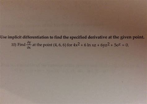solved use implicit differentiation to find the specified