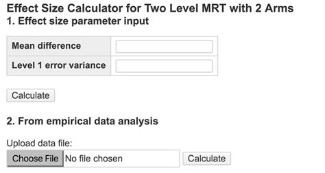 31 Effect Size Calculator For Mrt With 2 Arms Download Scientific