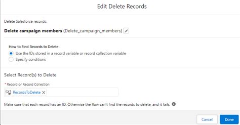 visual workflow how to automatically delete campaign members using a