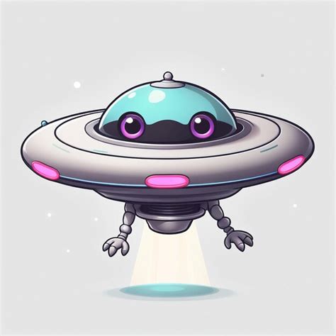 Cute Ufo Background Very Cool Premium Ai Generated Image