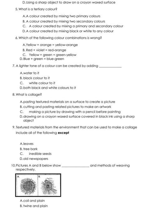 Grade 5 Creative Arts End Of Term 2 Examination 2024