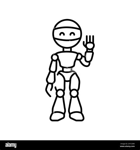 Robot Black Line Icon Vector Isolated Element Editable Stroke Stock Vector Image And Art Alamy