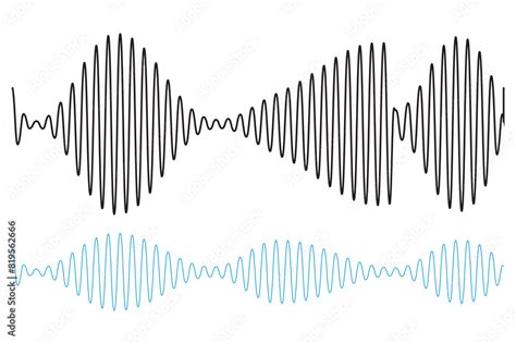 Set Of Radio Wave Icons Monochrome Simple Sound Wave On White Background Isolated Vector