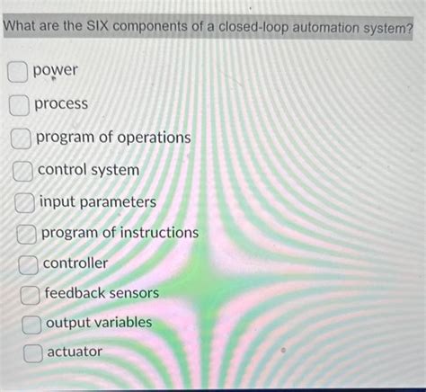 Solved What Are The Six Components Of A Closed Loop