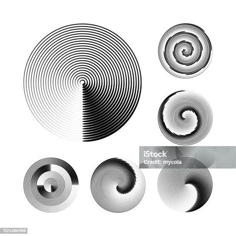 기하학적 인 원형 요소입니다 동그라미 형태로 라인입니다 기술 라운드 패턴 디자인 요소 또는 어떤 프로젝트 동심성에 대한 스톡