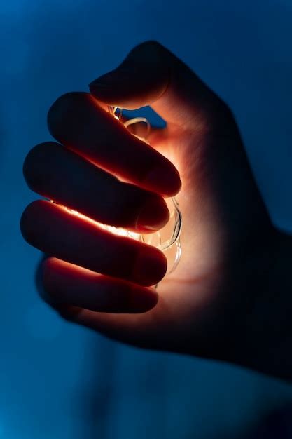 Free Photo View Of Hands Tiny Lights