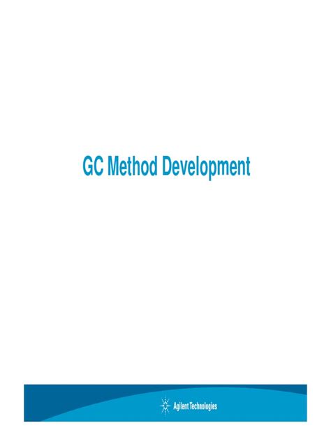 Gc Method Development Pdf Gas Chromatography Applied And