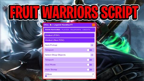 Fruit Warriors Script Gui Hack Autofarm Instant Kill More