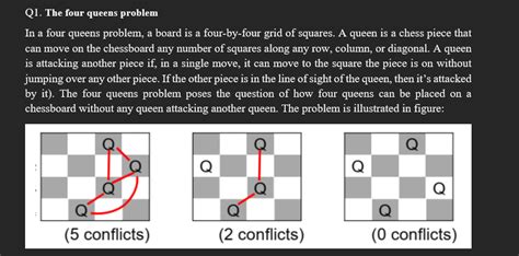 Solved Q1 The Four Queens Problem In A Four Queens Problem