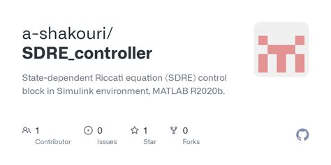github a shakouri sdre controller state dependent riccati equation