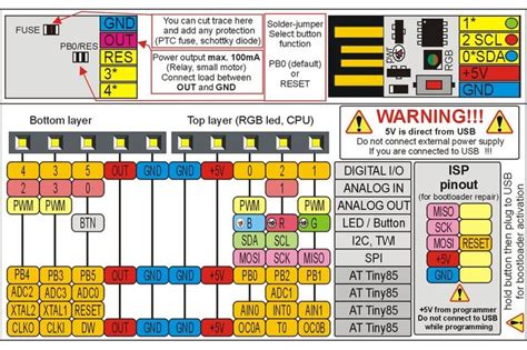 Picoduino Attiny85 Arduino And Rgb Led In 2024 Arduino Rgb Led Mini Micro