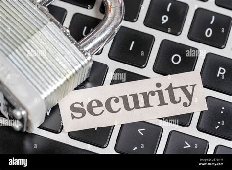 Computer Cyber Security Concept With Padlock And Computer Keyboard With