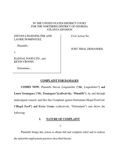 Lingenfelter Dominguez Flsa Complaint 00326377xab14f Pdf Fair Labor Standards Act Overtime