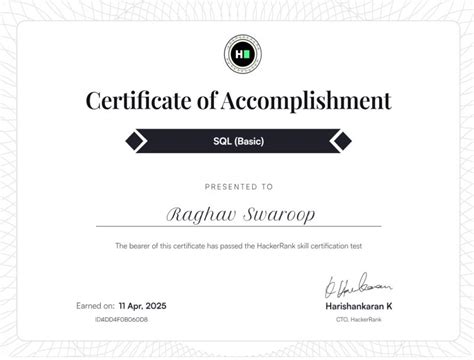 Sql Certification Dataskills Continuouslearning Raghav Swaroop