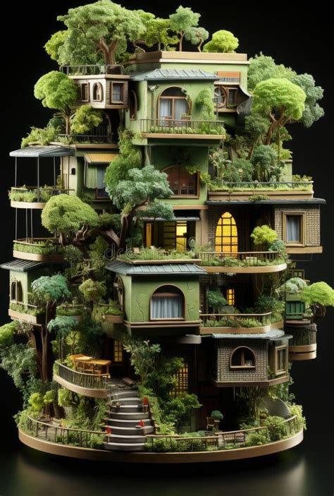 A House Made Out Of Trees And Plants Ai Stock Illustration