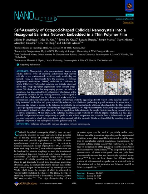 Solution Self Assembly Of Octapod Shaped Colloida Studypool