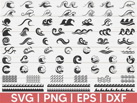 Wave Svg Sea Waves Svg Ocean Waves Svg Clipart Cut Files For Silhouette Files For