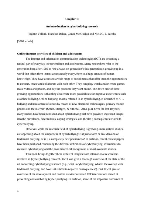 Pdf An Introduction In Cyberbullying Research