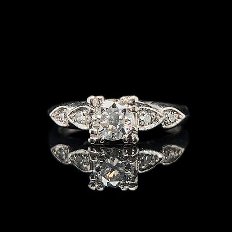 Art Deco 55ct Diamond Antique Engagement Ring Platinum J39117 Etsy