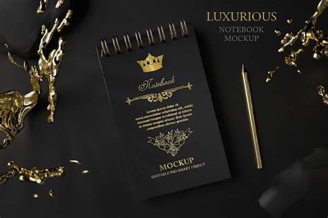Premium Psd Luxirious Notebbok Elegant Mokup