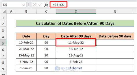 how to calculate 90 days from a date in excel 2 useful methods