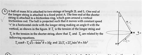 Solved A Ball Of Mass M Is Attached To Two Strings Of Length 2l And L