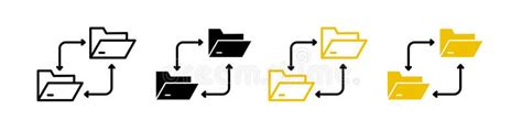 Synchronization Icon Set Share Backup Data Vector Symbol In A Black