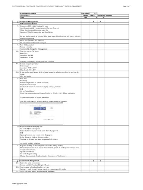 Fillable Online Computer Application Technology Grade 12 Past Fax