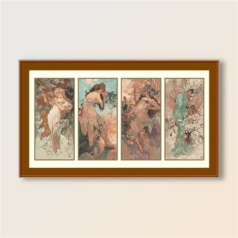 Alphonse Mucha Cross Stitch Pattern Seasons 1896 Instant Download