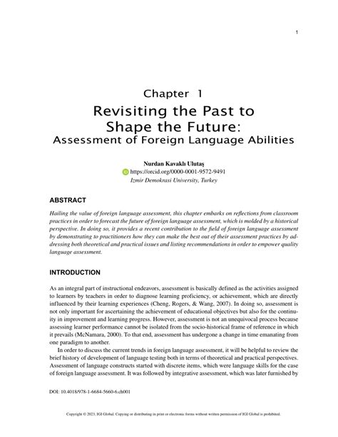 Pdf Revisiting The Past To Shape The Future Assessment Of Foreign