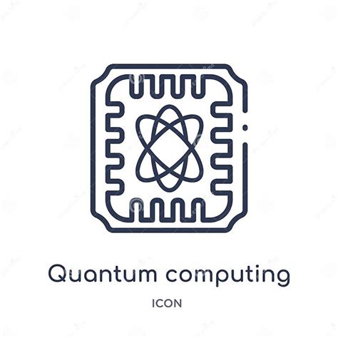 Linear Quantum Computing Icon From Artificial Intellegence And Future Technology Outline