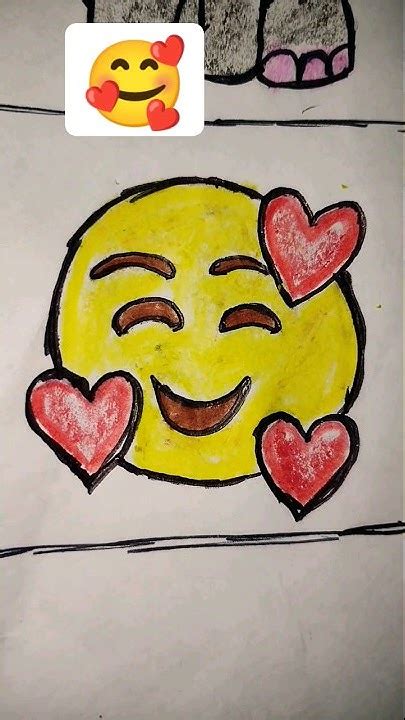 Whatsapp Imogi Heart Face 🥰 Drawing 🖌️🎨 Shorts Youtubeshorts Art