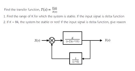 Solved Find The Transfer Function T S X S Y S 1 Find The