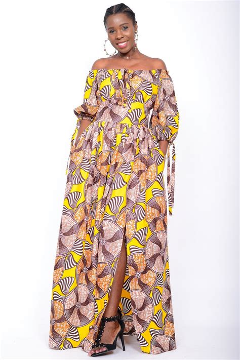 Afrikanisches Maxi Kleid Narayana Afrikanische Mode Kleider Mode Kleider