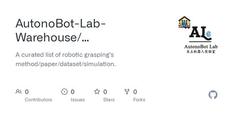 GitHub AutonoBot Lab Warehouse Reference Awesome Robotic Grasping A Curated List Of Robotic