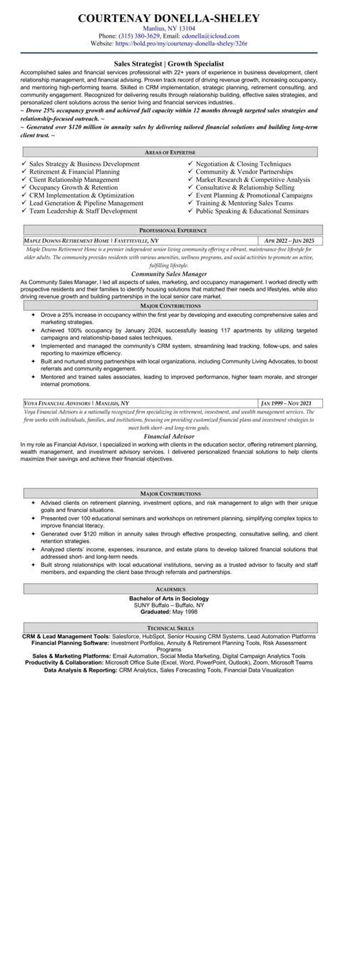 Courtenay Donella Sheley Resume Career Growth