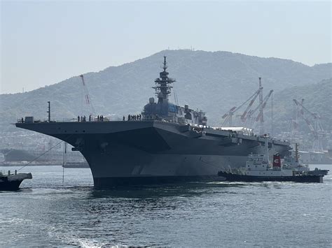 Japan S Js Kaga Shows Off New Bow Naval News
