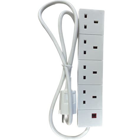 Travel Adaptor Extension Lead 4 Gang Way 1m Europe Euro Adapter