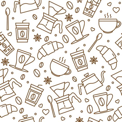 Coffee Beverages Seamless Pattern 11477320 Vector Art At Vecteezy